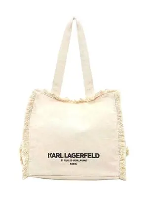 Karl Lagerfeld Frayed-edge Tote Bag - Neutrals