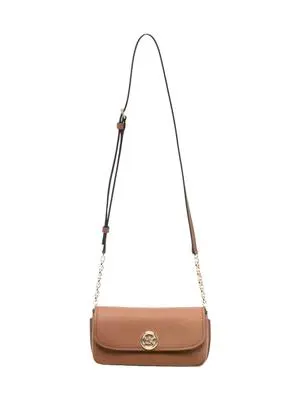 Michael Kors Small Nolita Logo-plaque Pebbled-leather Crossbody Bag - Neutrals