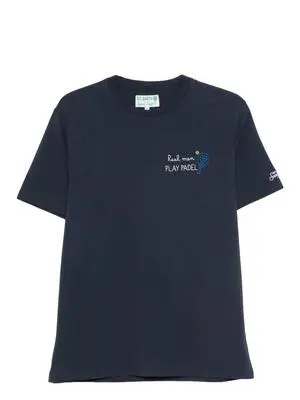 MC2 SAINT BARTH Portofino Embroidered-motif T-shirt - Blue