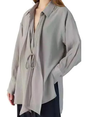ELEH Tie-fastening Shirt - Grey