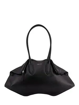 Alexander McQueen Manta Studded Leather Shoulder Bag - Black
