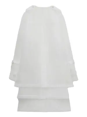 Comme Des Garçons Buckled Panelled Long Sleeve Coat - White