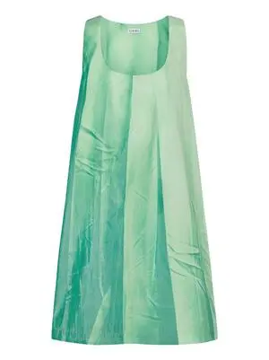 Loewe Printed Leather Mini Dress - Green