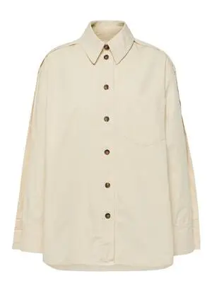 Victoria Beckham Oversized Cotton Shirt - Beige