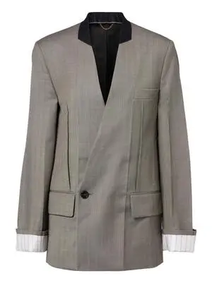 Victoria Beckham VICTORIA BECKHAM Herringbone Blazer Grey