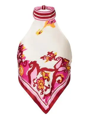 Poupette St Barth Guilia Printed Halterneck Top - Pink