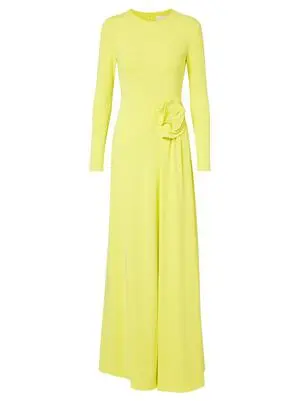 Roland Mouret Roland Mouret Floral Appliqué Maxi Gown Yellow