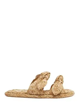Zimmermann Carousel Raffia Espadrille Slides - Beige