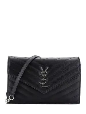 Saint Laurent Monogram Wallet On Chain Crossbody Bag - Black