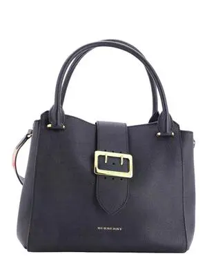 Burberry Buckle Leather Medium Tote Bag - Black