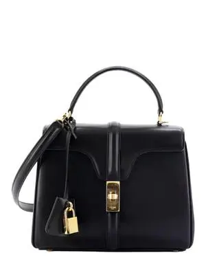 Celine 16 Top Handle Small Satchel - Black