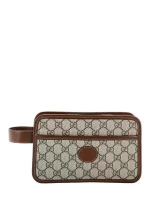 Gucci Interlocking G Patch Camera Bag Gg Coated Canvas - Brown