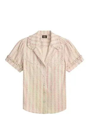 Ralph Lauren Floral-print Ruffled-trim Shirt - Neutrals