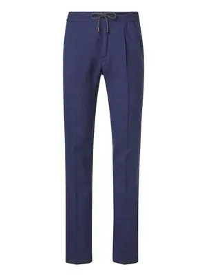 SLOWEAR Tapered Linen, Wool, And Silk Pants - Blue