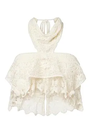 Isabel Marant Étoile Dunvel Crochet Halterneck Crop Top - White