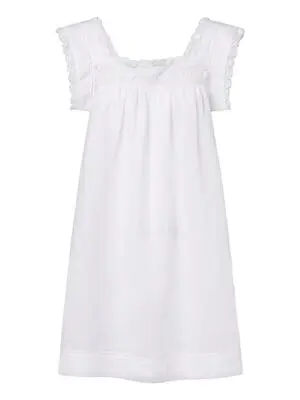 DÔEN Almadia Lace-trimmed Ramie Minidress - White