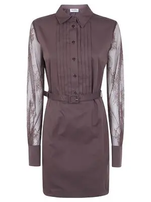 BLUGIRL Lace Cotton Dress - Brown