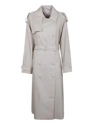 THE FRANKIE SHOP Veyron Fluid Twill Trench Coat - Beige