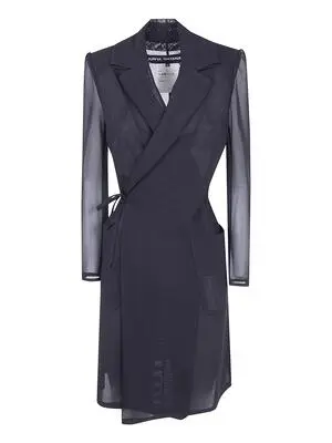 JUNYA WATANABE COMME DES GARCONS Long Double-breasted Coat - Black
