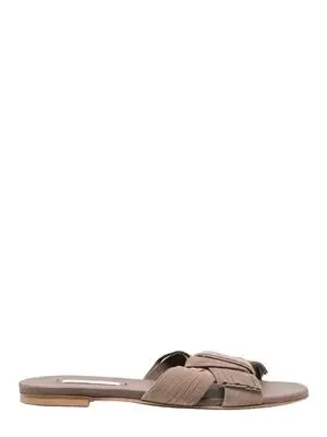 Casadei Flat Ribbon Slipper - Gray