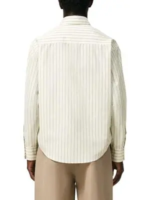 Ami Boxy Long Sleeve Shirt - White