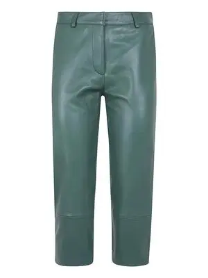 THE FRANKIE SHOP Lior Leather Capri Pants - Green