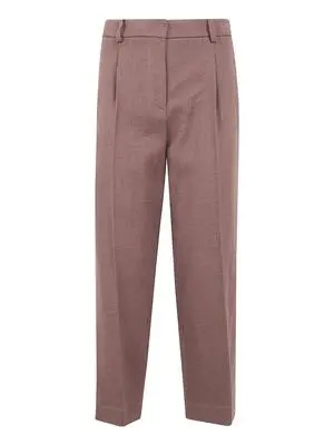 DRHOPE Elastic Waist Trousers - Brown