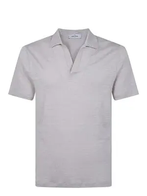 GRAN SASSO Logo Print Short Sleeves Skipper Polo Shirt - Beige