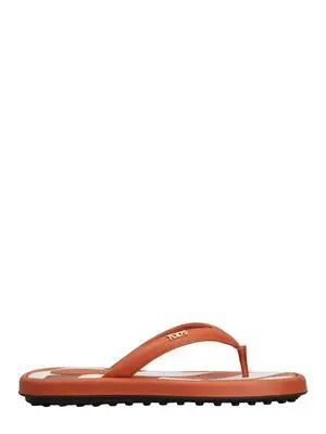 TOD'S Leather Thong Sandals - Orange