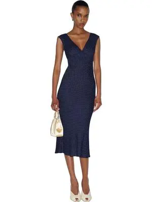 REFORMATION Clementina V-neck Midi Dress - Blue