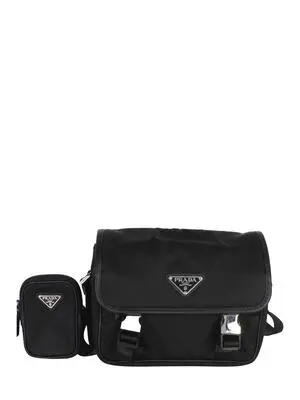 PRADA Re-Nylon Saffiano Double Buckle Messenger Bag