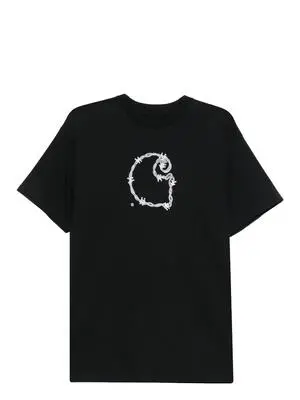 Carhartt Work In Progress Logo Cotton T-shirt - Black