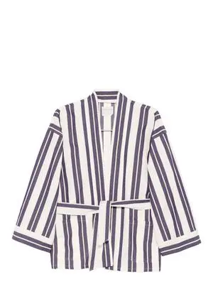 FORTE_FORTE Striped Kimono Jacket - Blue