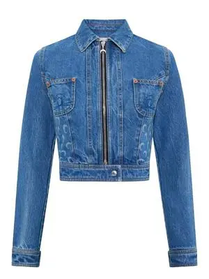 MARINE SERRE Denim Cotton Jacket - Sky Blue