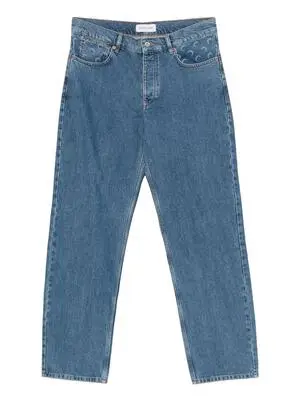 MARINE SERRE Straight Leg Denim Jeans - Sky Blue