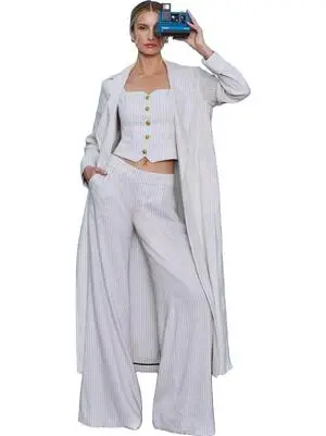 Alice + Olivia Eric Linen Pant - Black