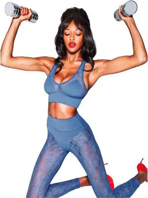 FLEUR DU MAL Le Stretch Lace Sports Bra - Blue