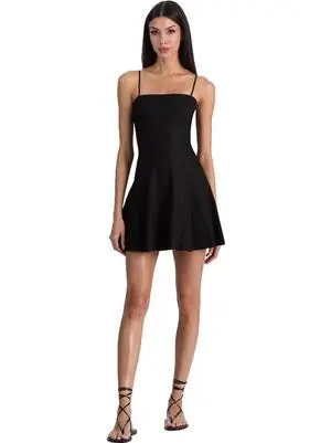 Alice + Olivia Kathleen Linen Blend Mini Dress - Black