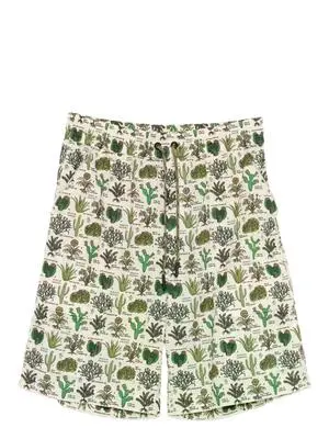 Moncler Printed Drawstring Shorts - Neutrals