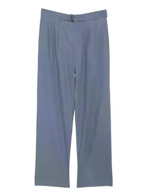 Tagliatore Belted Straight-leg Trousers - Blue