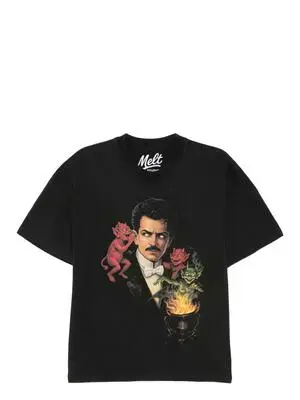 MELT Graphic-print Round Neck T-shirt - Black