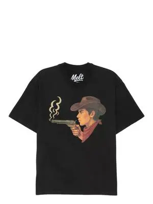 MELT Graphic-print Round Neck T-shirt - Black