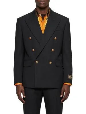 Versace Double Breasted Blazer - Black