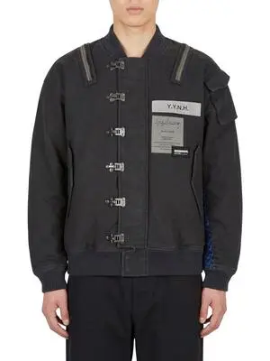 Yohji Yamamoto Printed Cotton Bomber Jacket - Black