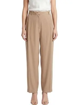 Fabiana Filippi Viscose Straight Leg Trousers - Beige
