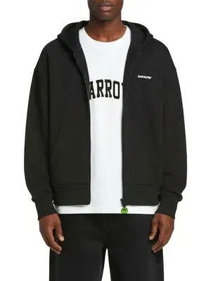 BARROW Cotton Zip Up Hoodie - Black