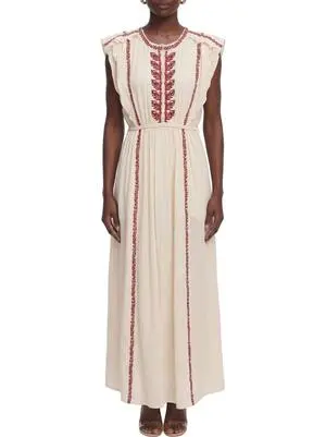 Isabel Marant Étoile Embroidered Cotton Maxi Dress - Beige