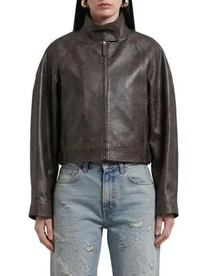 LOW CLASSIC Faux Leather Jacket - Brown