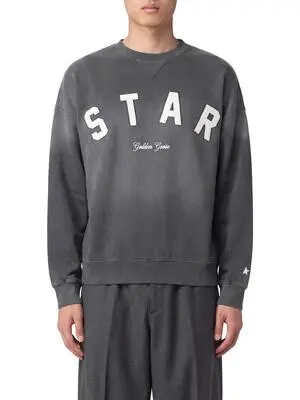 GOLDEN GOOSE Golden Goose Crewneck Sweatshirt With Star Appliqué Grey