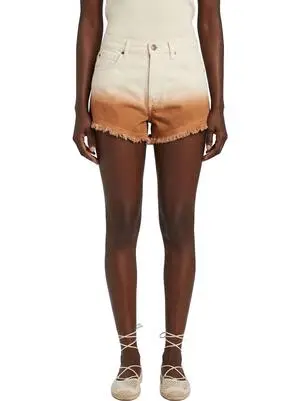 Alanui Denim Shorts With Dip-dye Effect - Brown